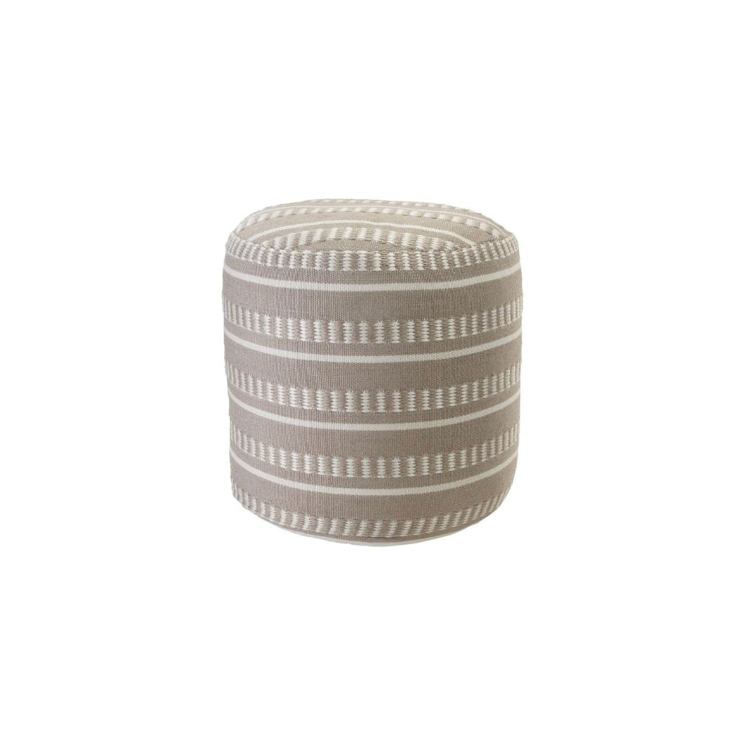 Grey and White Pattern Pouf set of 2